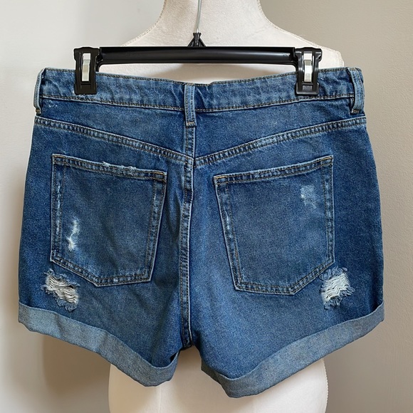 H&M | Shorts | Hm Divided Button Fly High Waist Cuffed Denim Shorts ...
